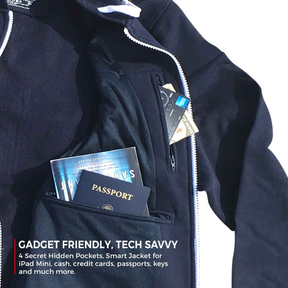 Smart Pickpocket Proof Unisex Hoodie with 4 Secret Pockets – The Clever ...